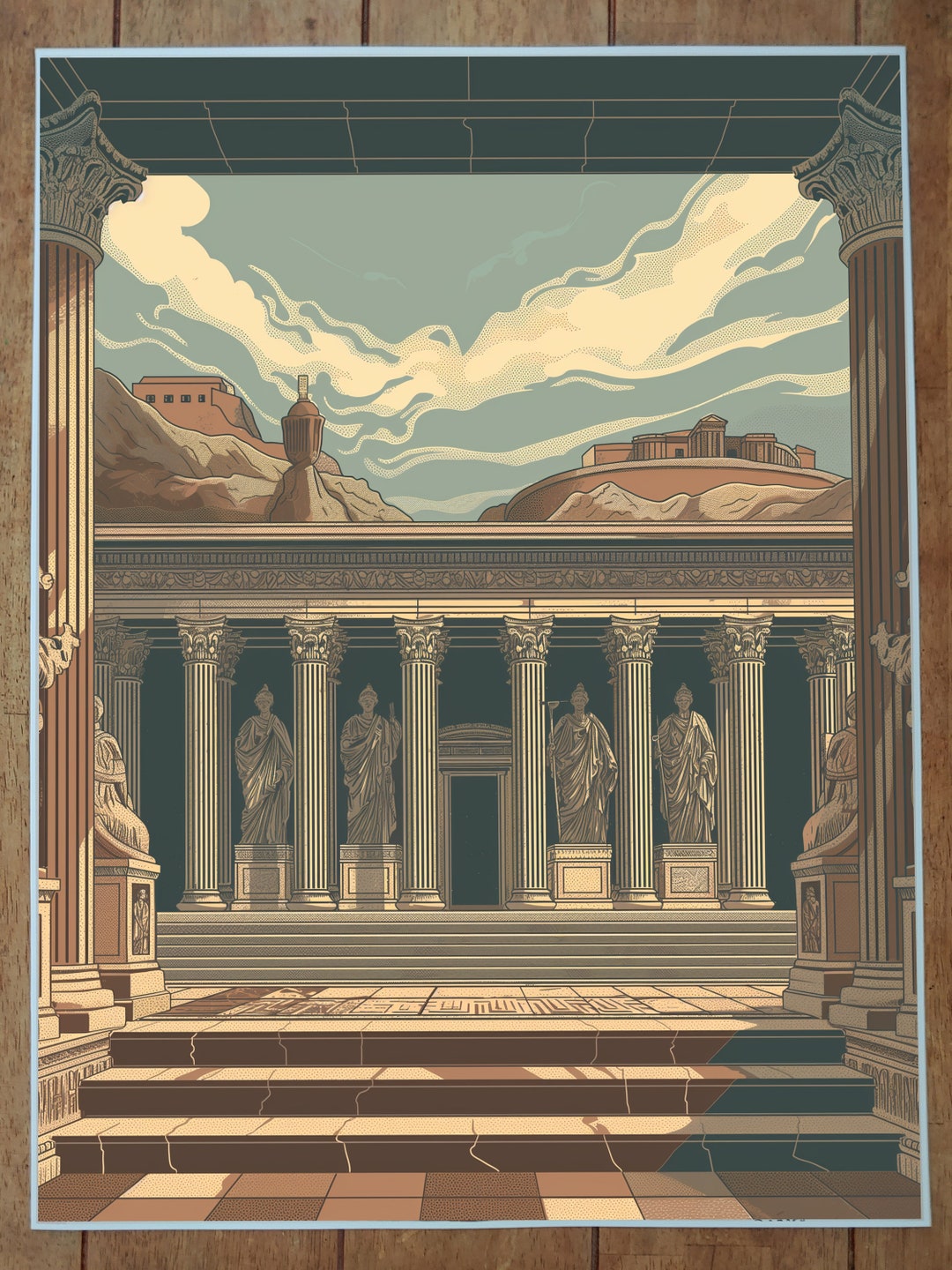 Greek Pantheon Illustration Poster 18x24in - Etsy