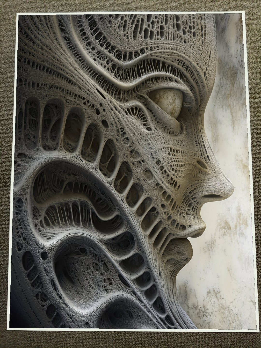 Dark Sci-fi Alien Abstract Face Poster 18x24in - Etsy