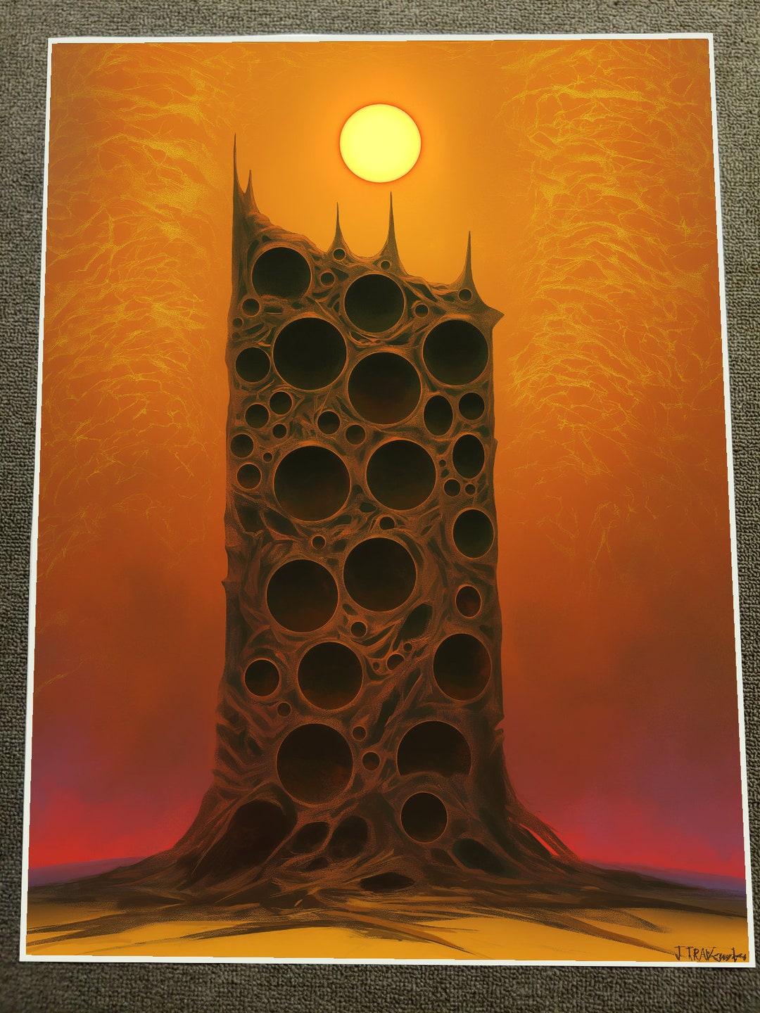 Surreal Fiery Monolith Art Poster 18x24in - Etsy