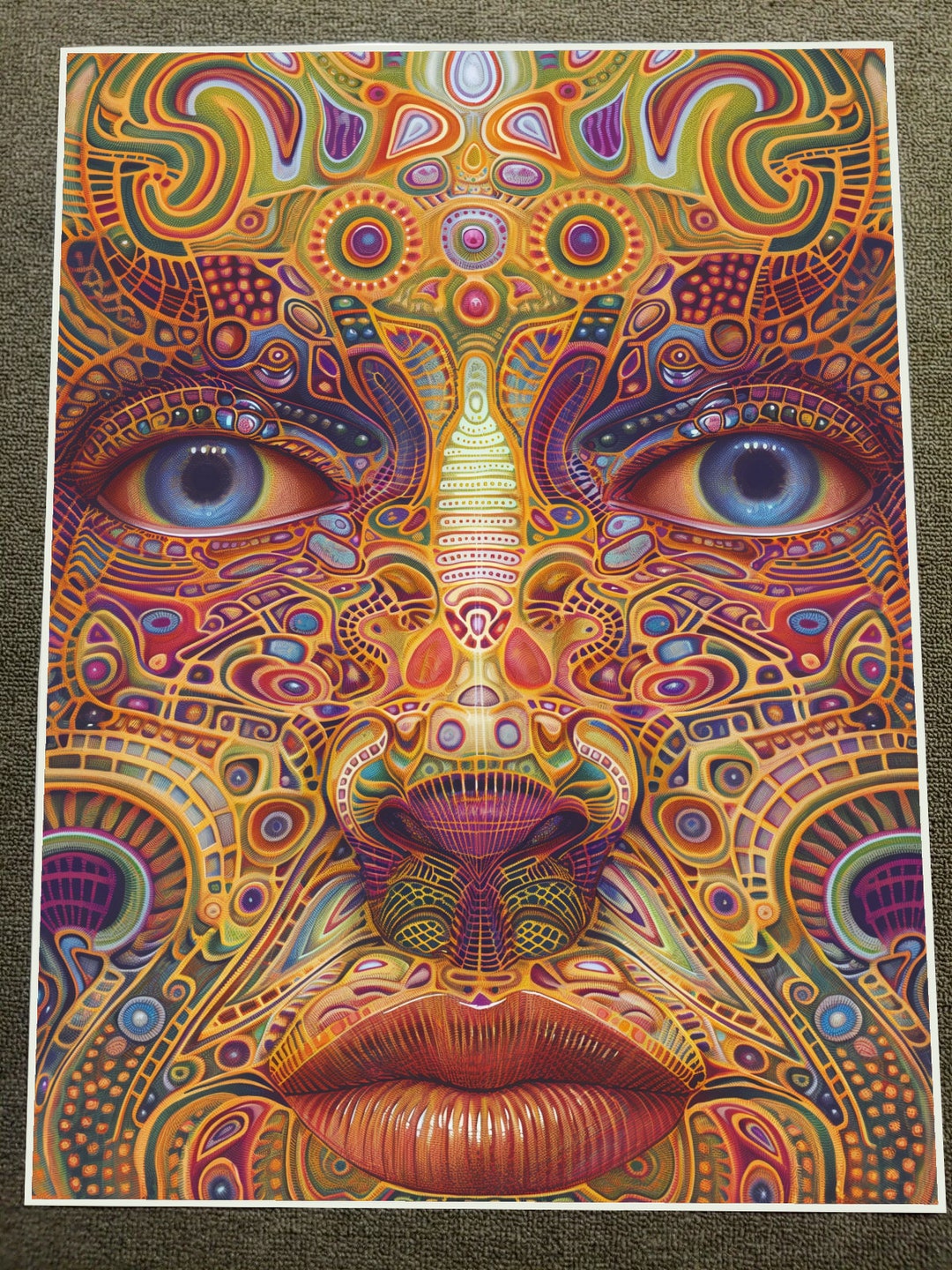 Intricate Abstract Face With Blue Eyes Poster 18x24in - Etsy