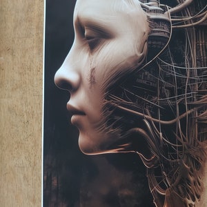 Sci-fi Creature Horror Poster Beksinski HR Giger Style Humanoid 18x24in ...