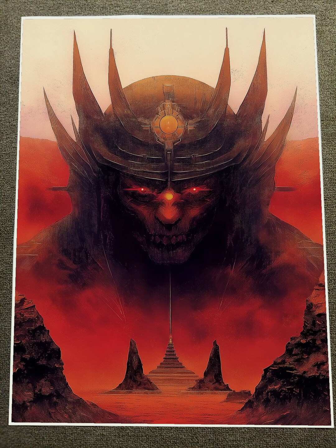 Evil Overlord With Crown in Fiery Wasteland Poster 18x24in - Etsy