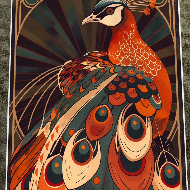 Art Deco Peacock - Etsy