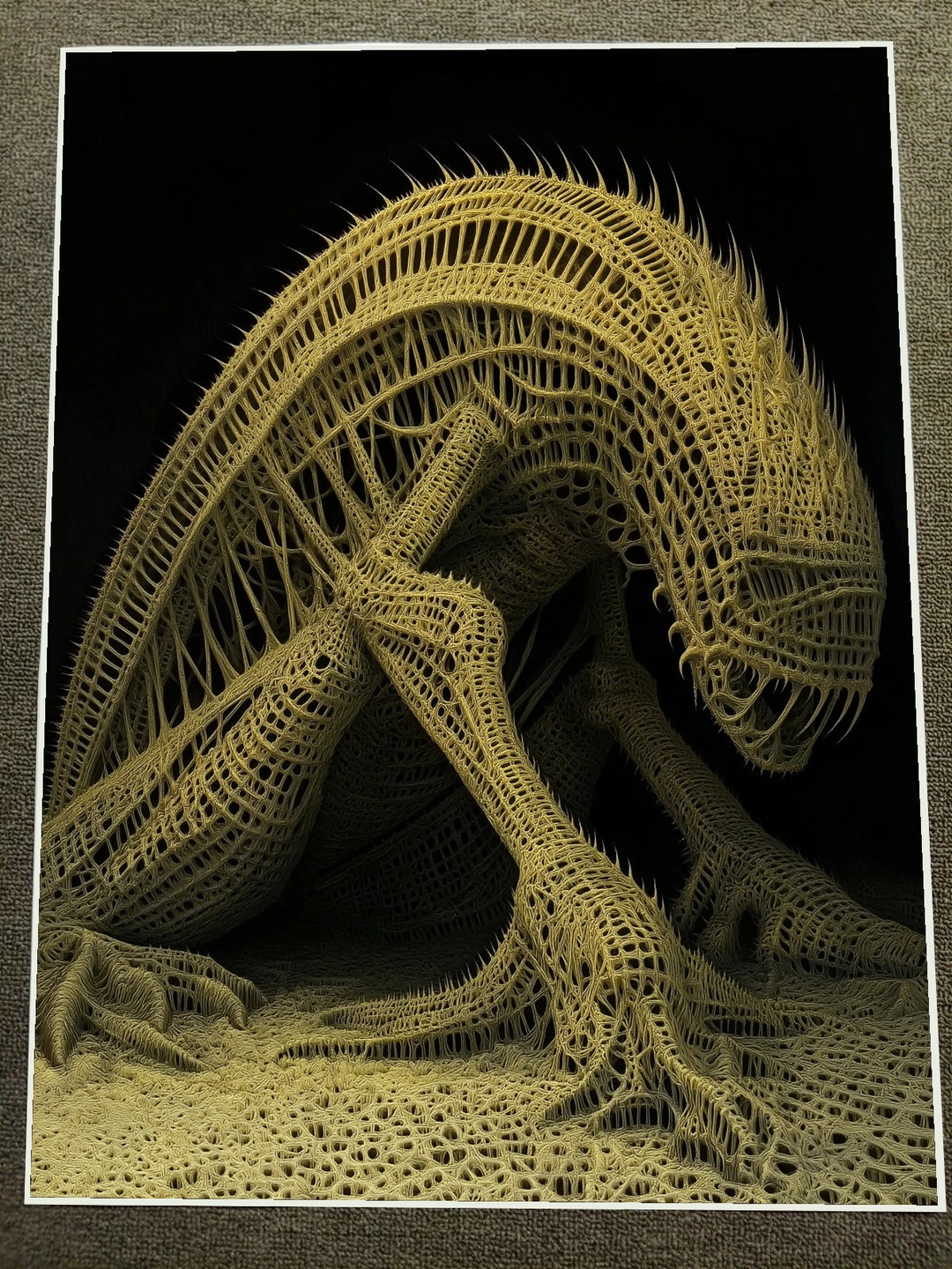 Skeletal Lizard Demon Intricate Webbed Creature Poster 18x24in - Etsy