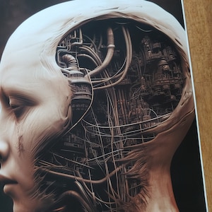 Sci-fi Creature Horror Poster Beksinski HR Giger Style Humanoid 18x24in ...