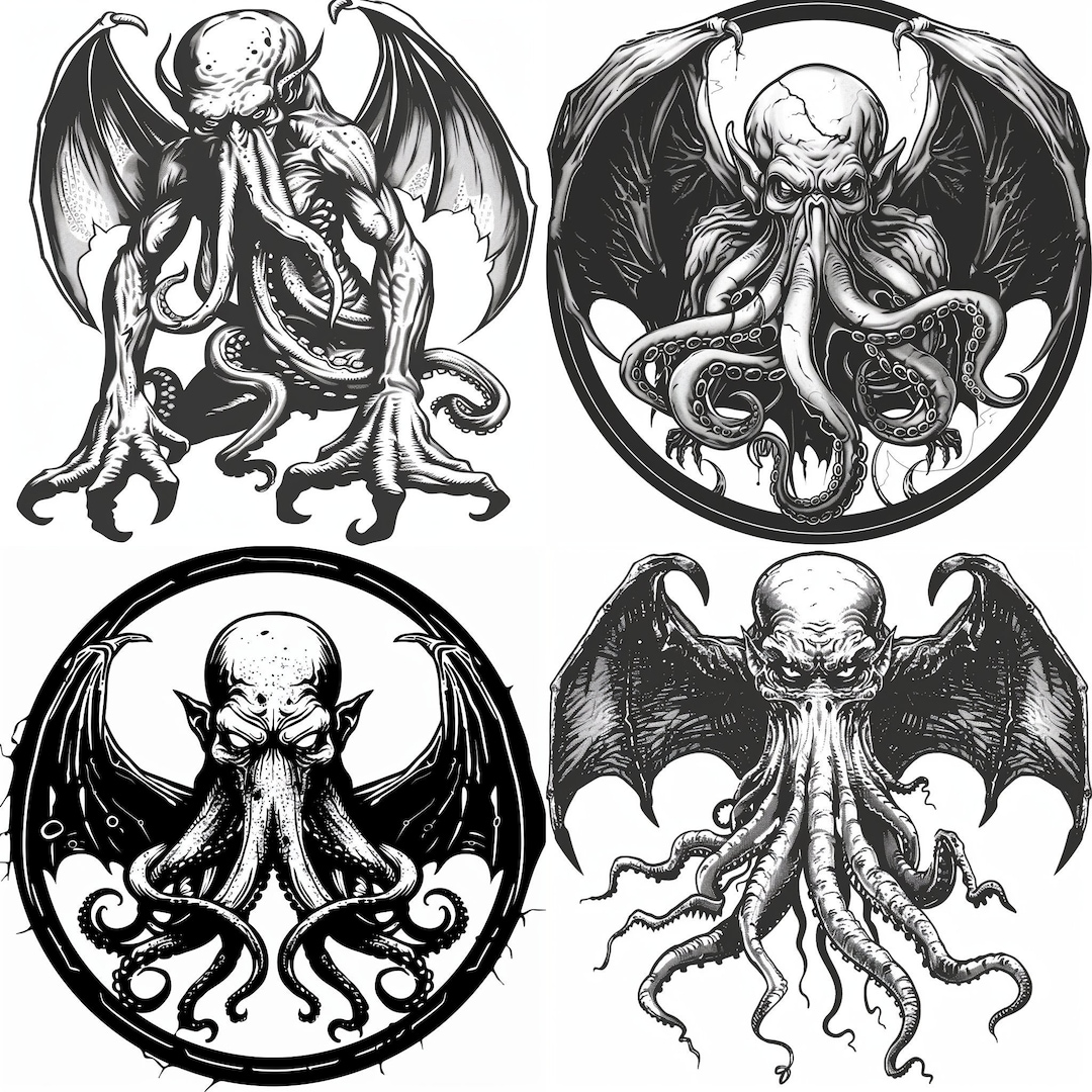 Cthulhu SVG File Pack 4 Images Digital Download Instant Delivery - Etsy