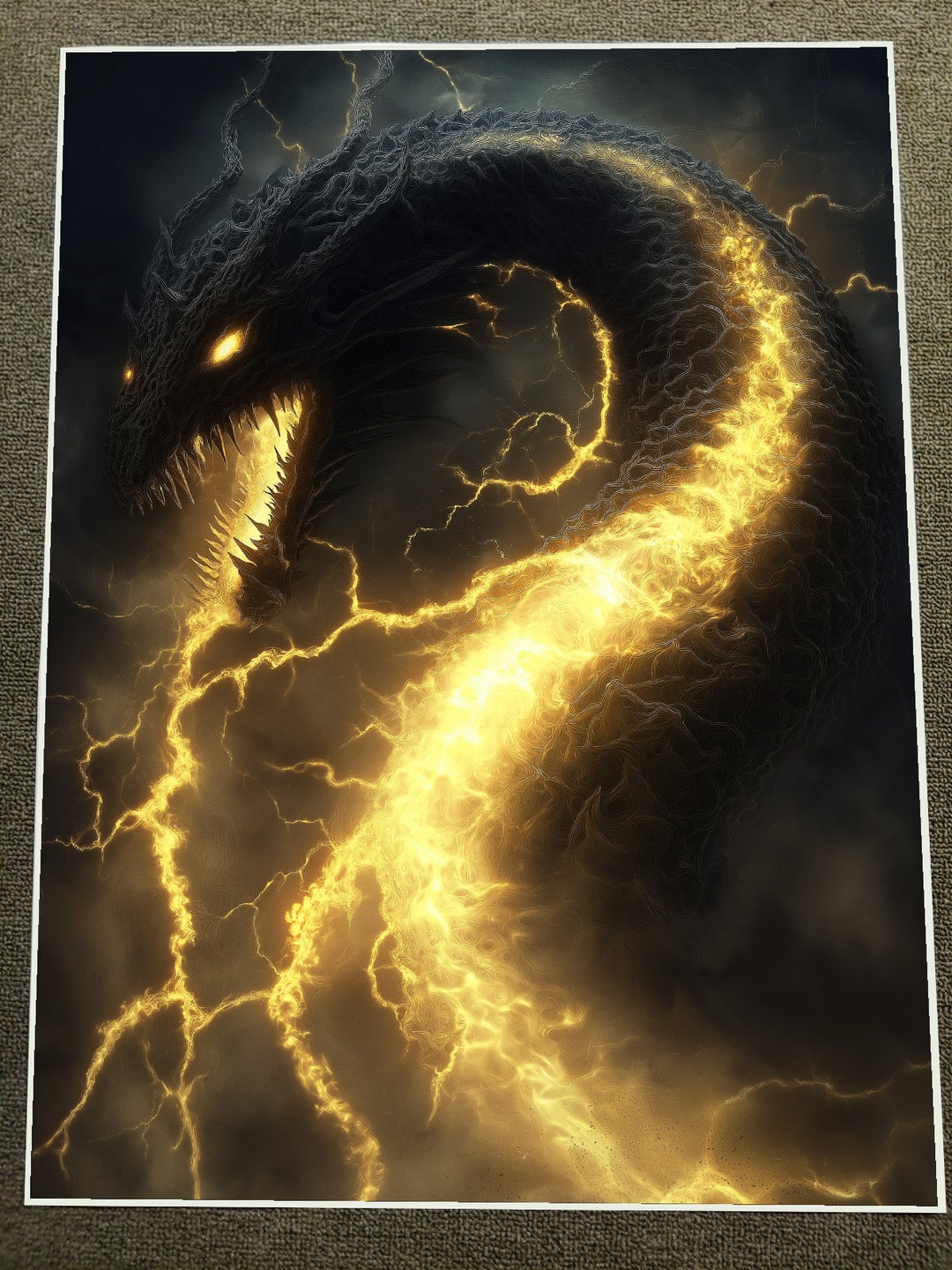 Thunder Dragon Wraith Electrifying Storm Serpent Poster 18x24in - Etsy