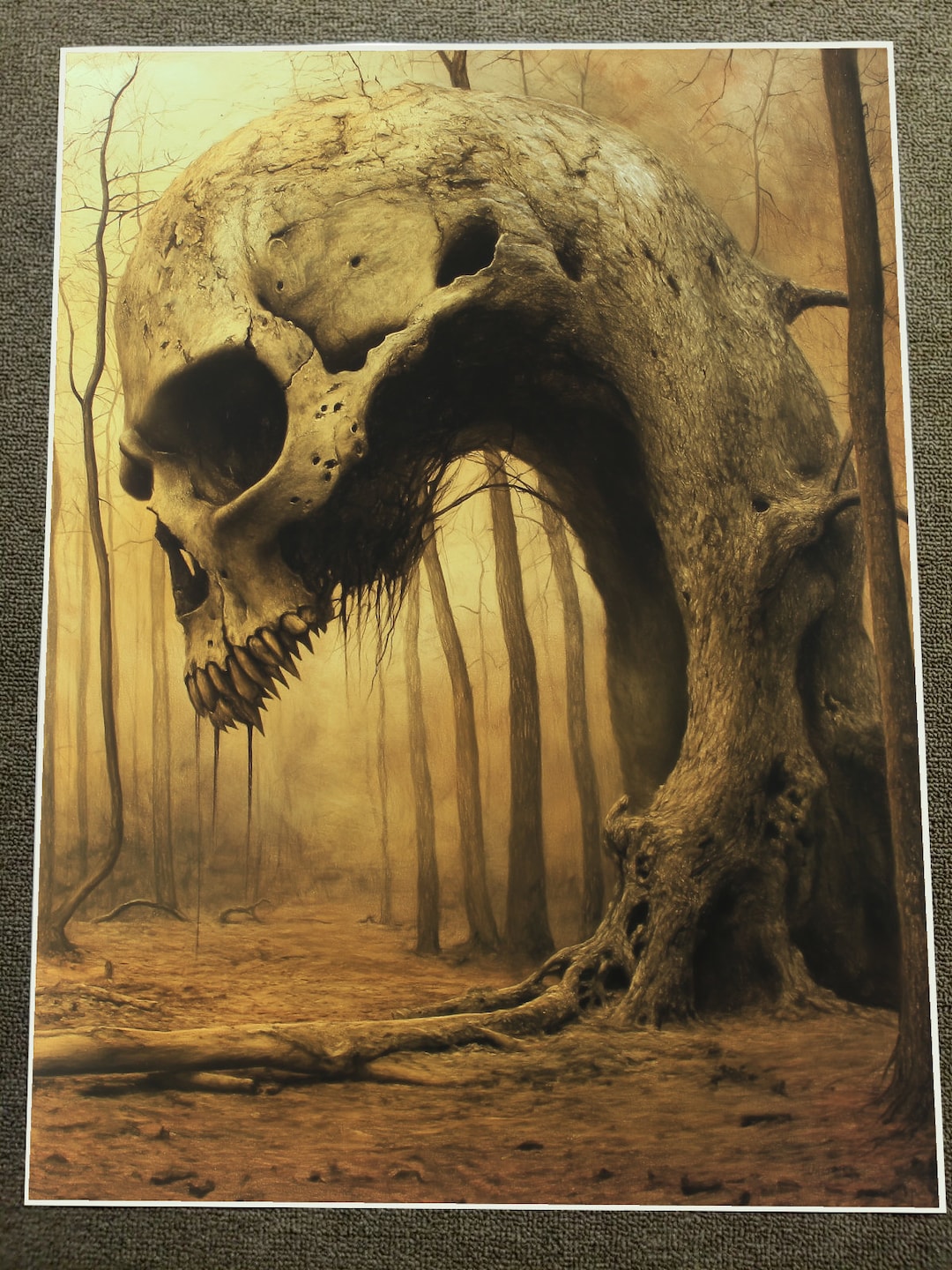 Skeletal Tree Skull in Forest Surreal Art Poster 18x24in - Etsy