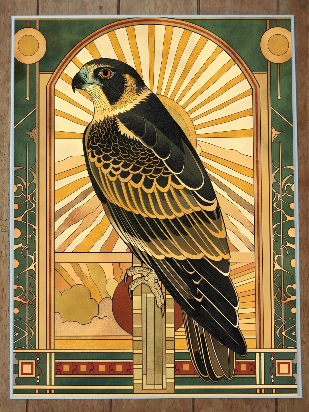 Falcon Art Deco Style Poster 18x24in - Etsy