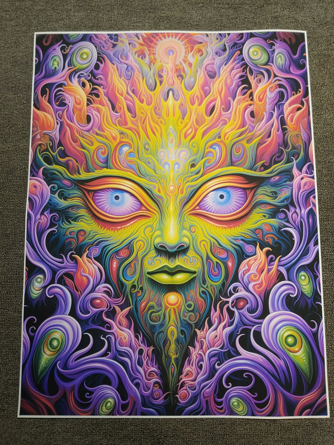 Trippy Psychedelic Shaman Poster - Etsy