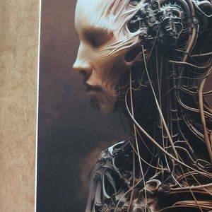 Sci-fi Creature Horror Poster Beksinski HR Giger Style Humanoid 18x24in ...