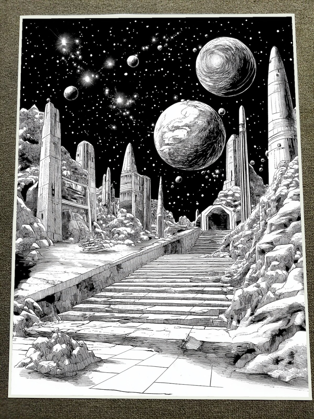 Celestial Ruins Cosmic Stairway Poster 18x24in - Etsy