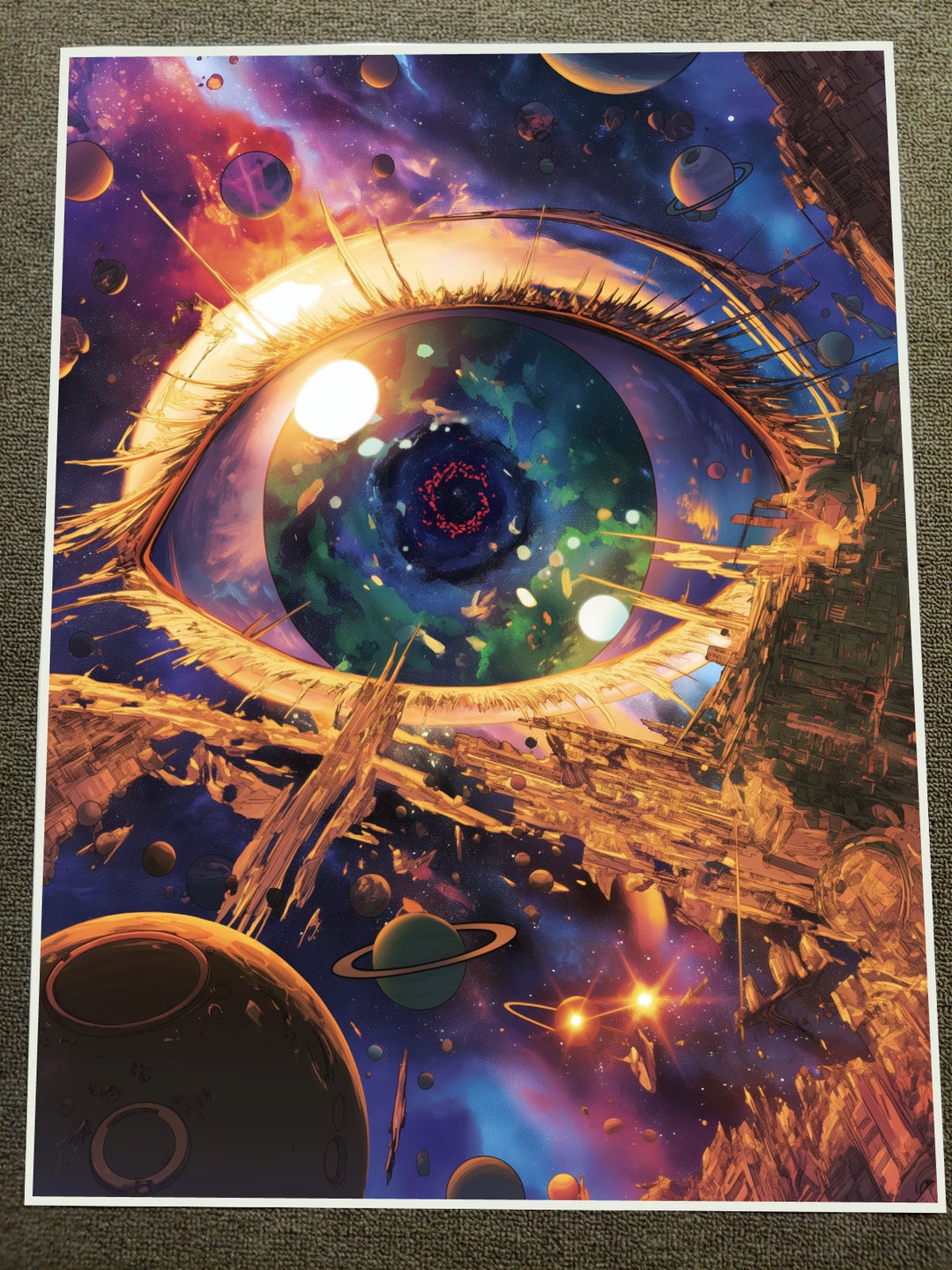 Eye of the Universe With Planets Poster 18x24in - Etsy