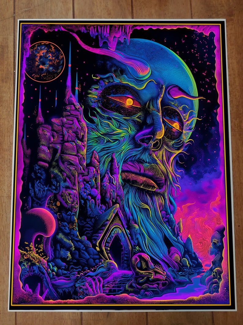Outer Space Trippy Psychedelic Neon Colors Poster 18x24in - Etsy