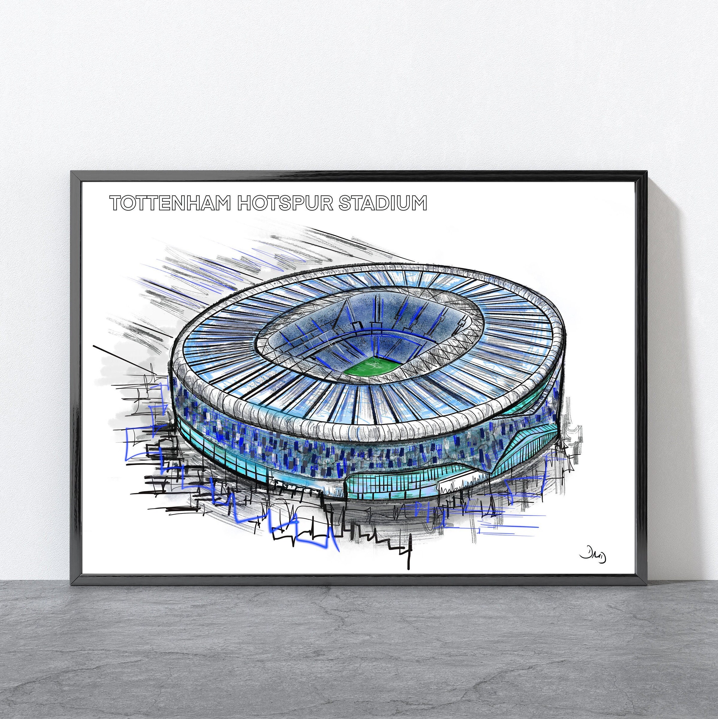 Art & Collectibles Prints Tottenham Stadium Watercolour Sketch Print ...