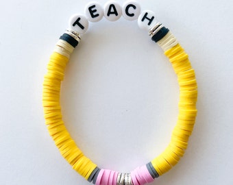 Teacher Bracelet Pencil Bracelet Stackable Bracelet Teacher - Etsy