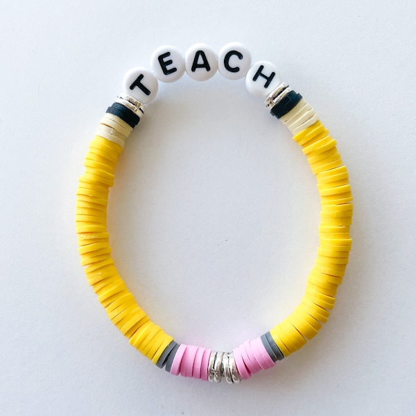 Beaded Teacher Bracelet - Etsy