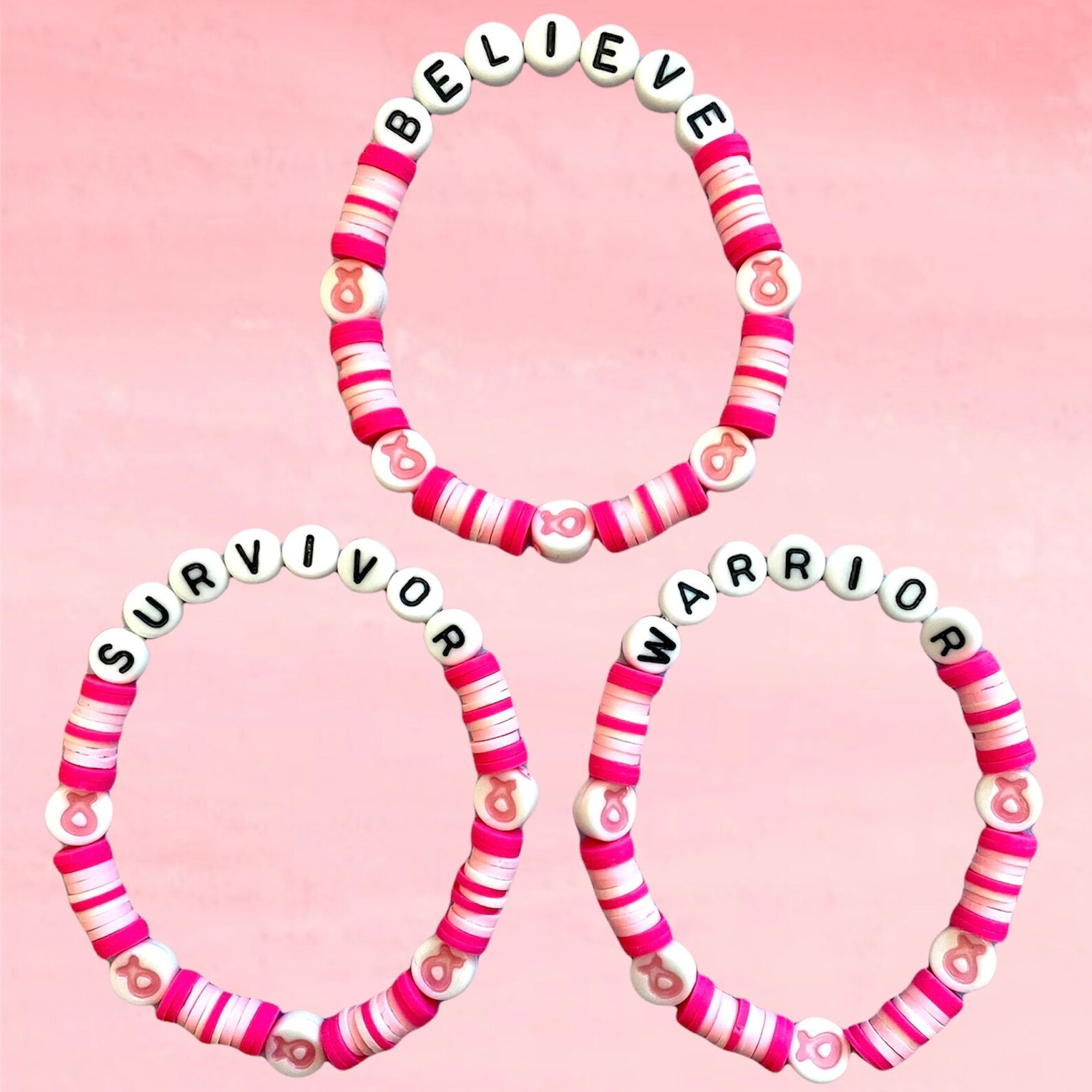 Breast Cancer Awareness Beaded Bracelets Benefitting the Salk Institute ...