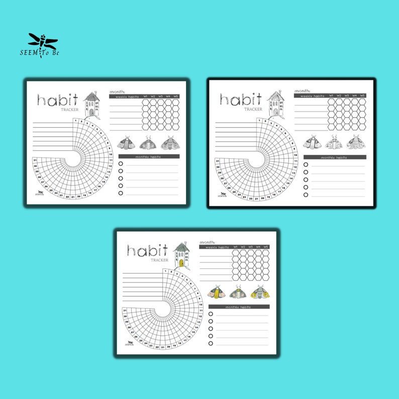 Habit Tracker Printable Circle Progress Chart Chore Chart for Kids ...