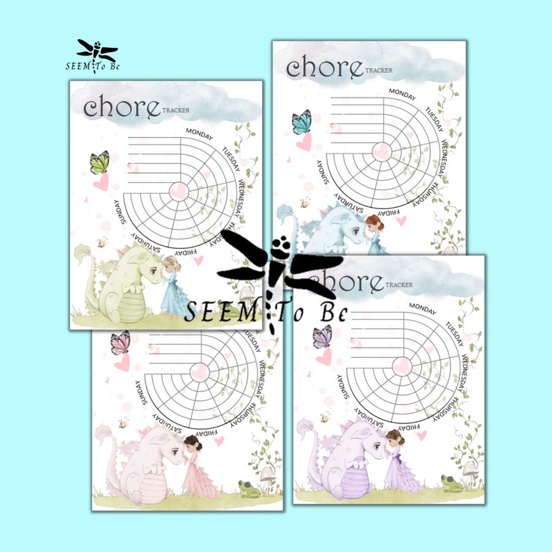 Princess & Dragon Chore Chart | Habit Tracker | Printable PDF - Etsy