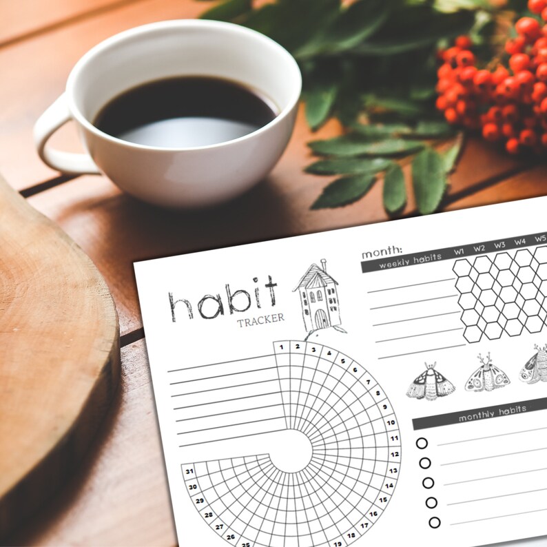 Habit Tracker Printable | Circle Progress Chart | Chore Chart for Kids ...