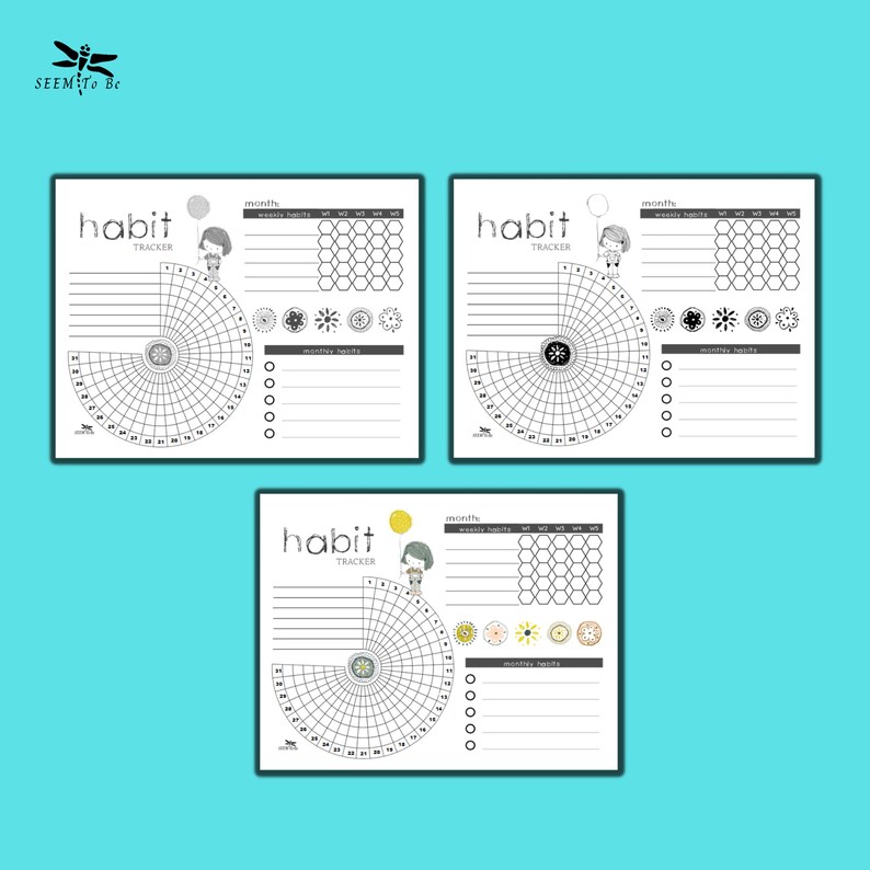 Habit Tracker Printable | Circle Progress Chart | Chore Chart for Kids ...