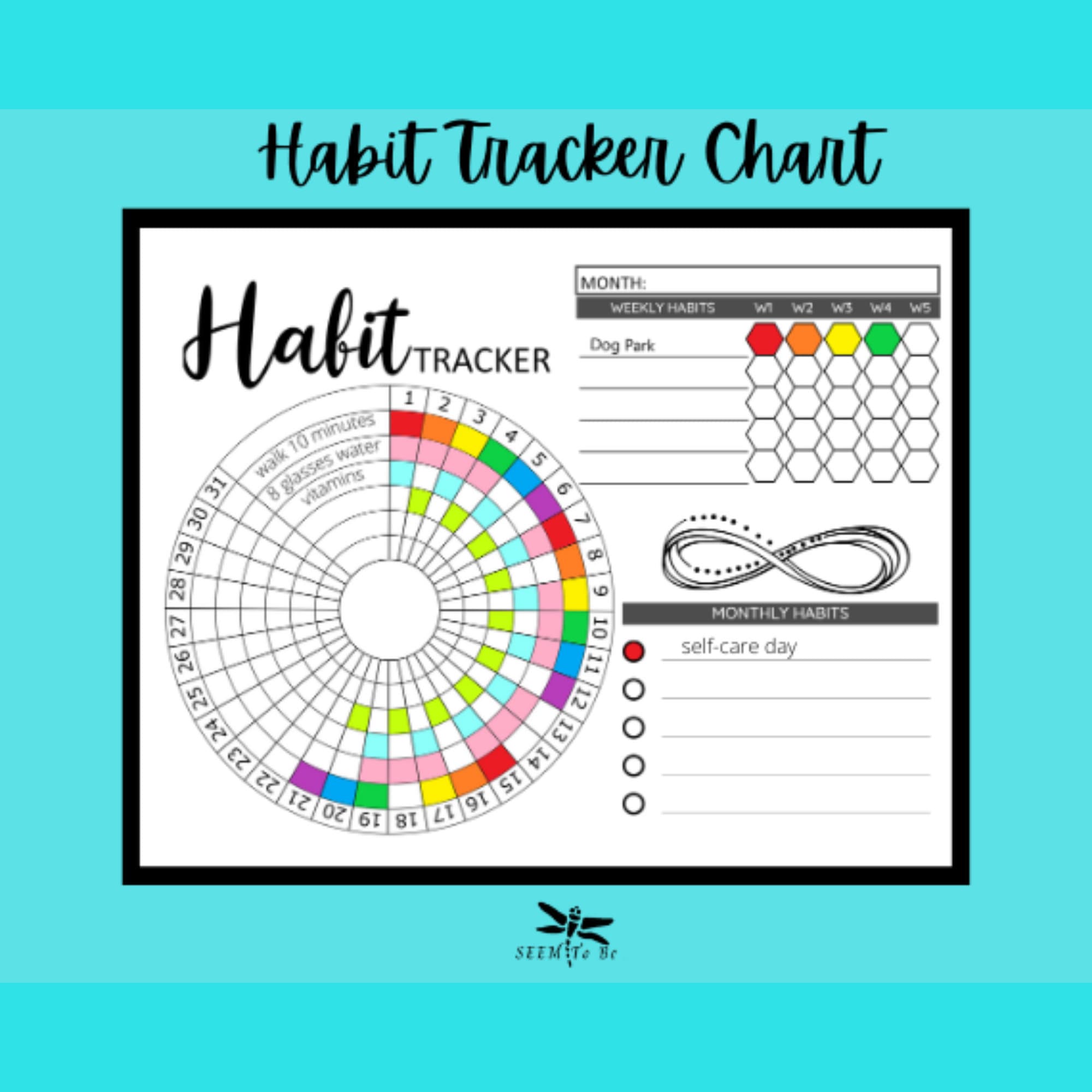 Visual Circle Habit Tracker | Daily, Weekly, Monthly Progress Chart ...