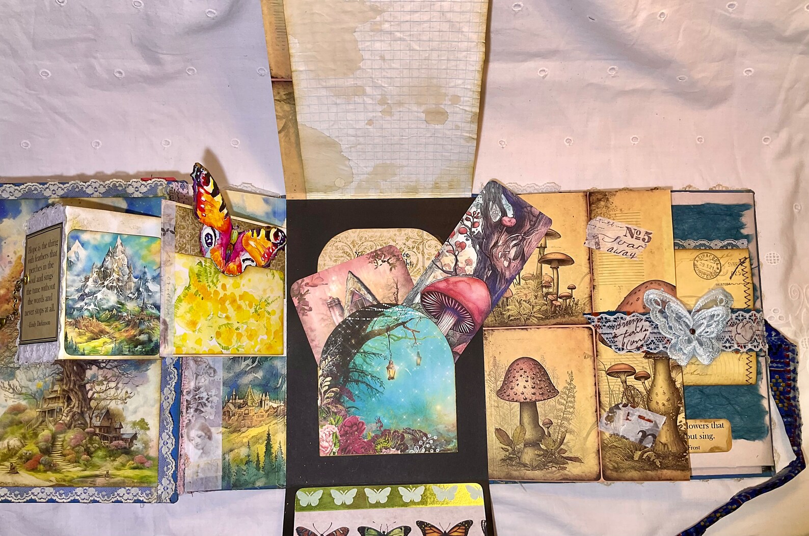 Handmade Fairy Lap Book | Whimsical Fairyland Junk Journal | Large ...