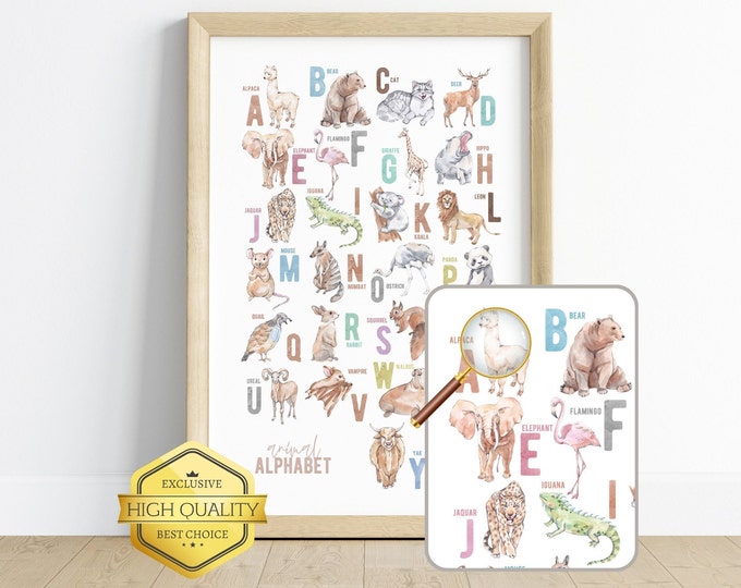 Jungle Animal Alphabet Poster - Etsy Canada