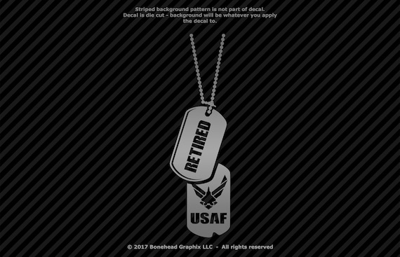 Military Retired AFR Dog Tag Vinyl Decal Combat Veteran Window | Etsy