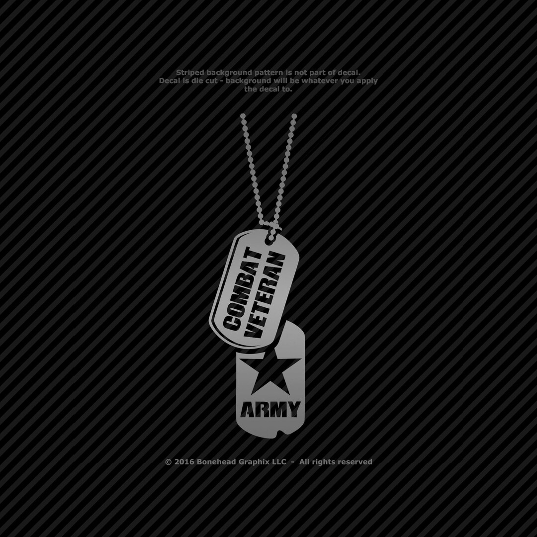 Military Combat Veteran AV Dog Tag M-L Vinyl Decal Combat Veteran ...
