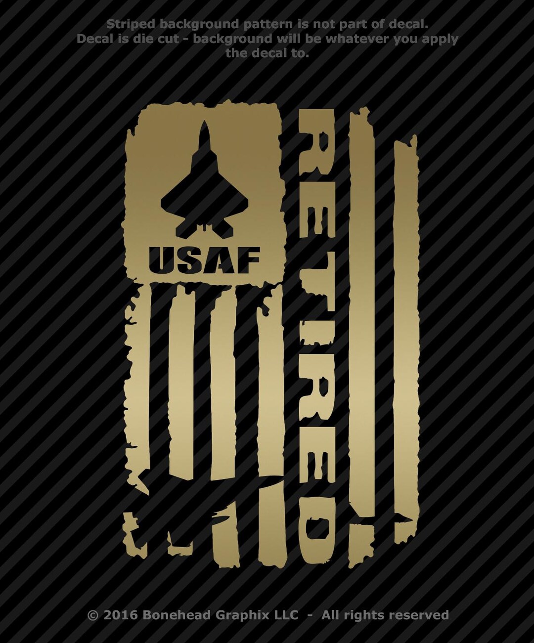 Military Retired AFR Distressed Flag Vinyl Decal Combat Veteran Window ...