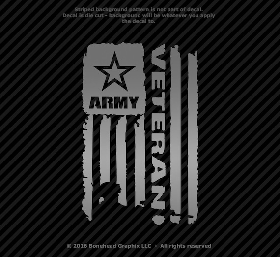 Military Veteran AV Distressed Flag Vinyl Decal Combat Veteran | Etsy