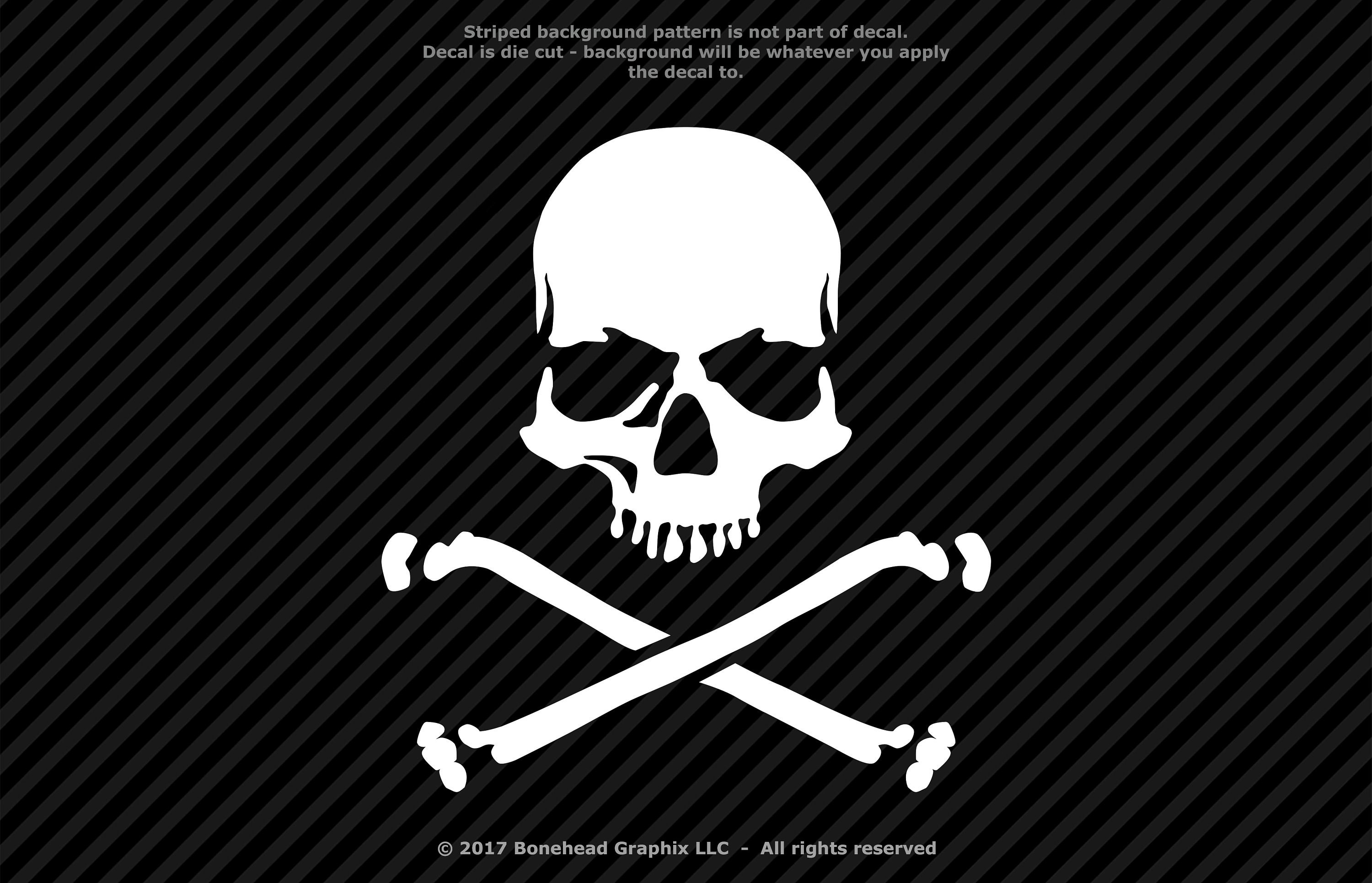 Skull and Bones Jolly Roger Vinyl Decal Window Sticker - 25 Colors - Etsy
