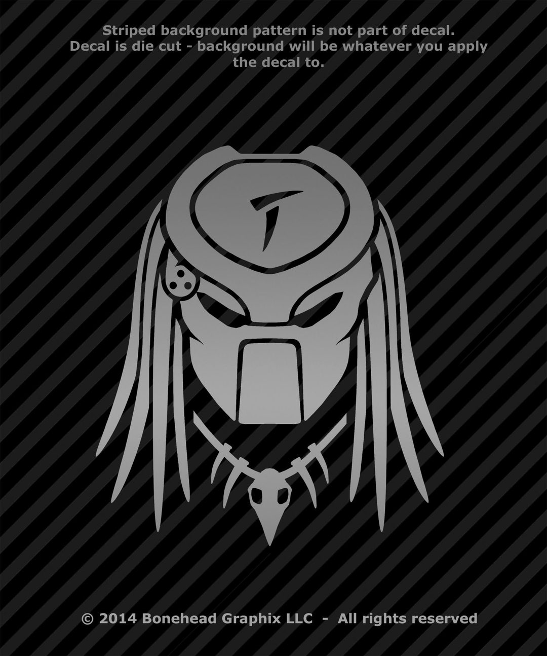 Predator Mask Inspired Skull Vinyl Decal - 25 Colors - Etsy
