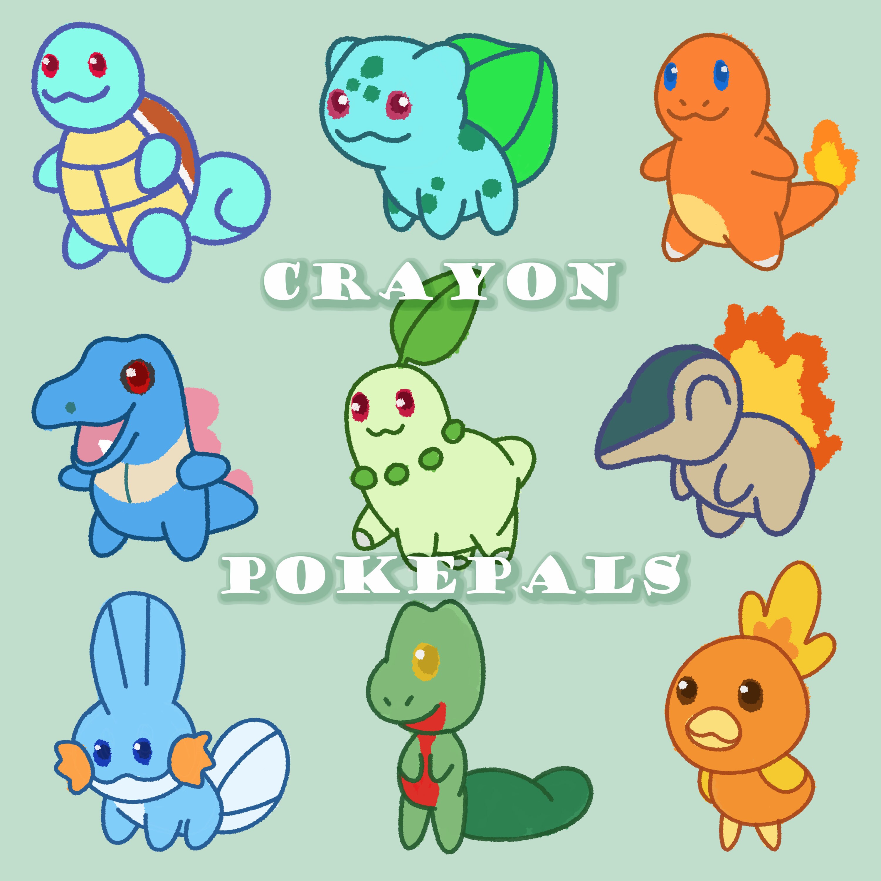 Crayon Pokemon Emotes // Derpy Pokemon // Chibi Pokemon - Etsy UK
