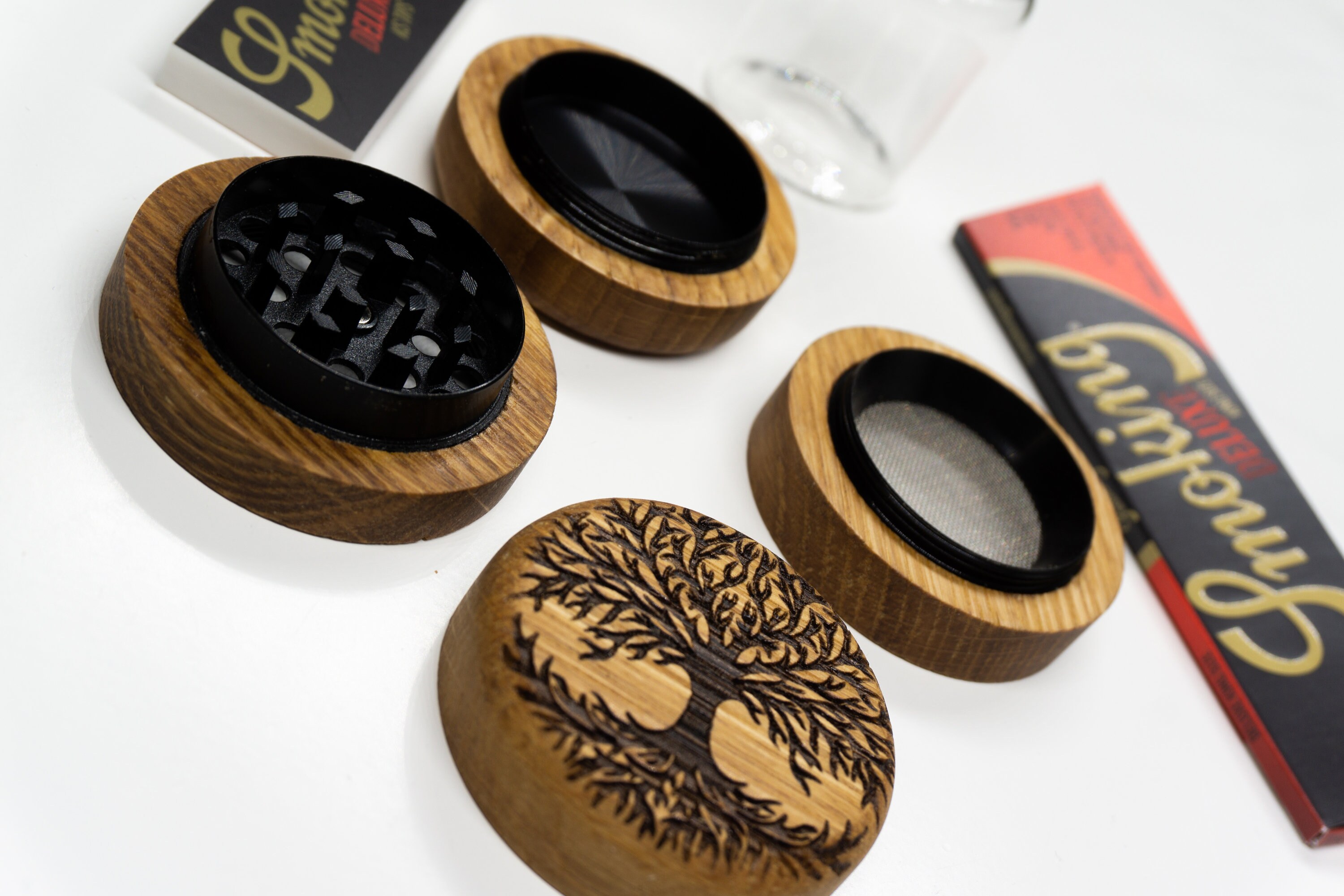 Tobacciana Oak Wood Best Gift HandMade Wooden Herb Grinder Life Tree ...