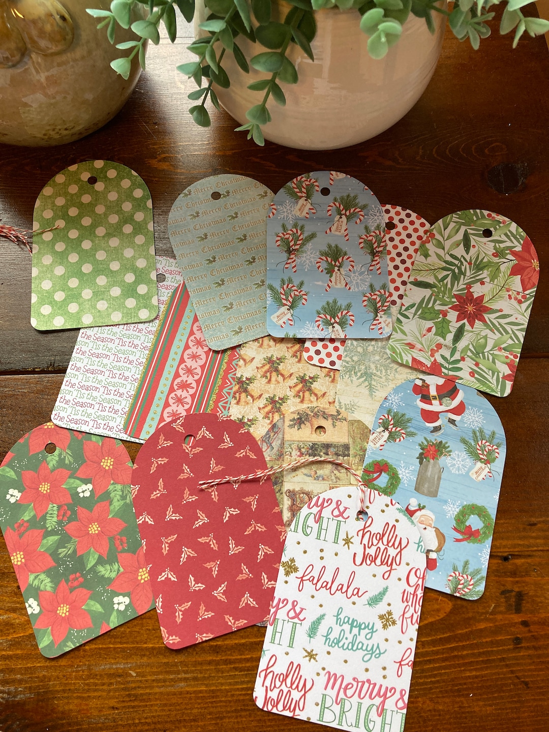 Super Jumbo Christmas Gift Tags Set of 15 Holiday Themed Present Tags ...