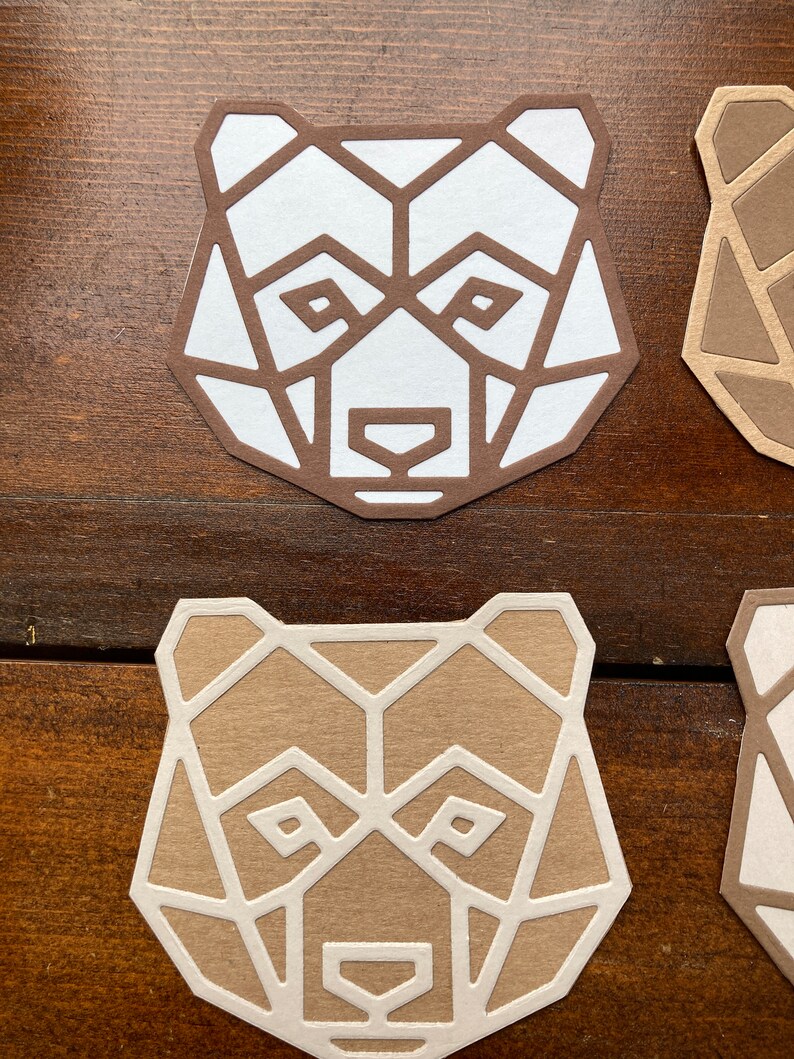 Bear Die Cuts, Brown Bear Geometric Embellishment, Card Embellishment ...
