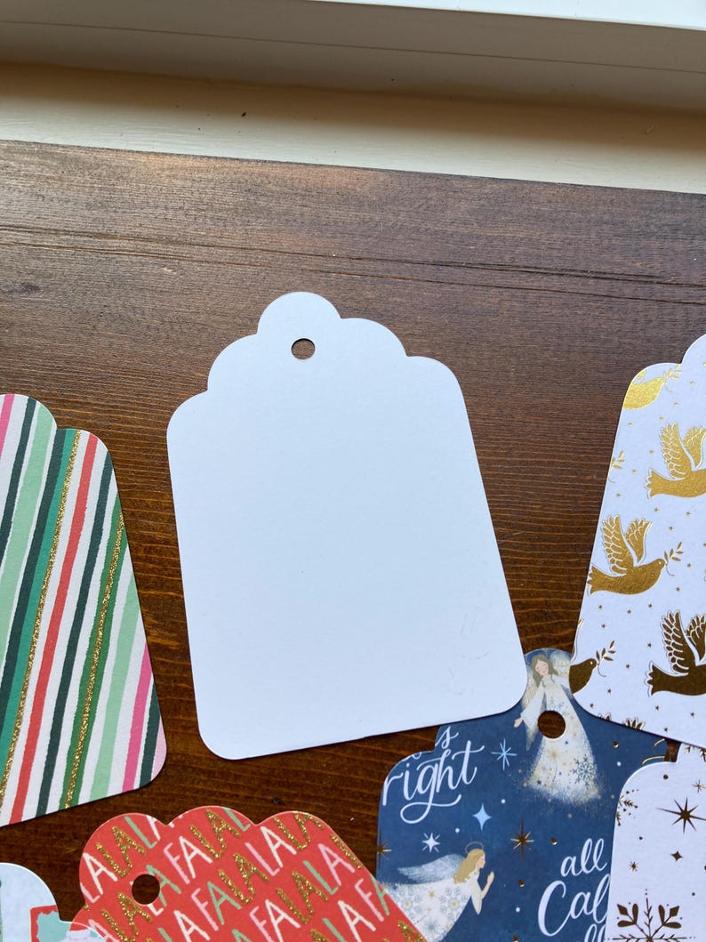 Super Scallop Gift Tags, Holiday Present Tags, Mixed Patterned Present ...