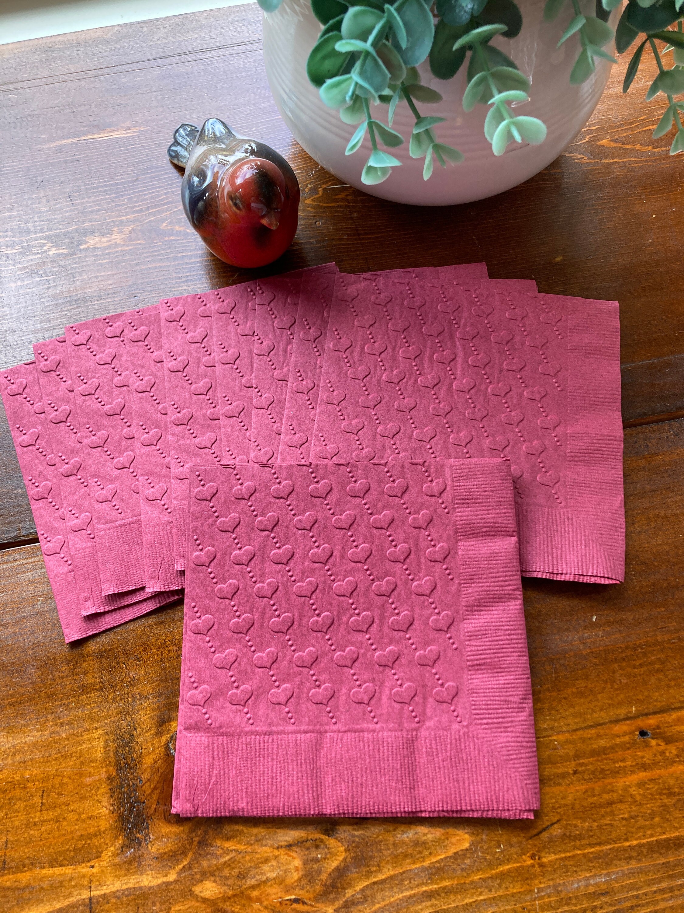 Heart Embossed Beverage Napkins Party Decorations - Etsy