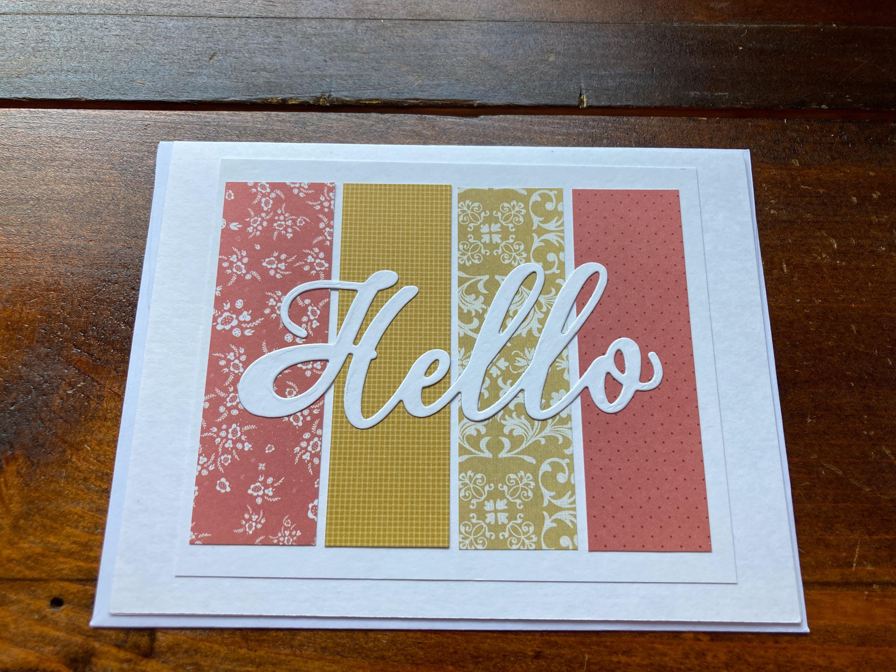 HELLO Note Cards Set of 6 Mixed Blank Notes, Hello Cards, Greeting ...