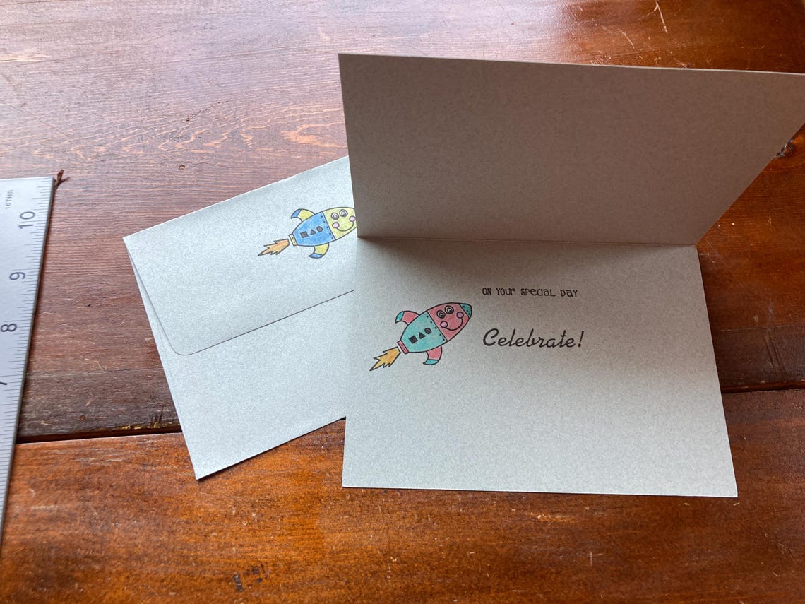 Handmade Stamped Robot Birthday Card, Green Stamped Robot Boy Card ...