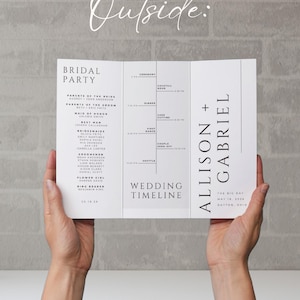 Elegant Trifold Brochure Wedding Program – Canva Template With ...