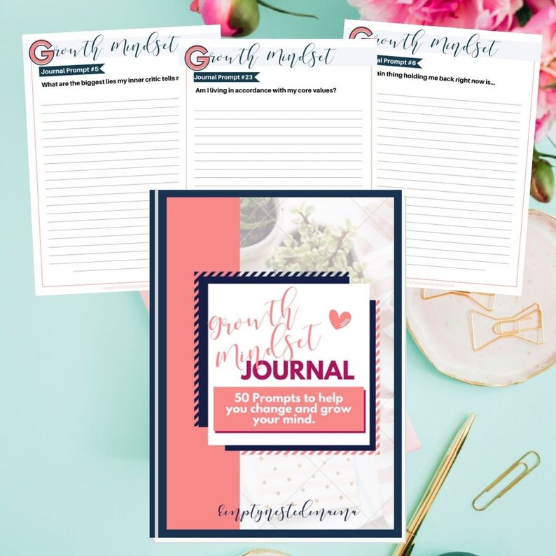 Growth Mindset Printable Journal PDF, 50 Daily Journal Prompts, Instant ...