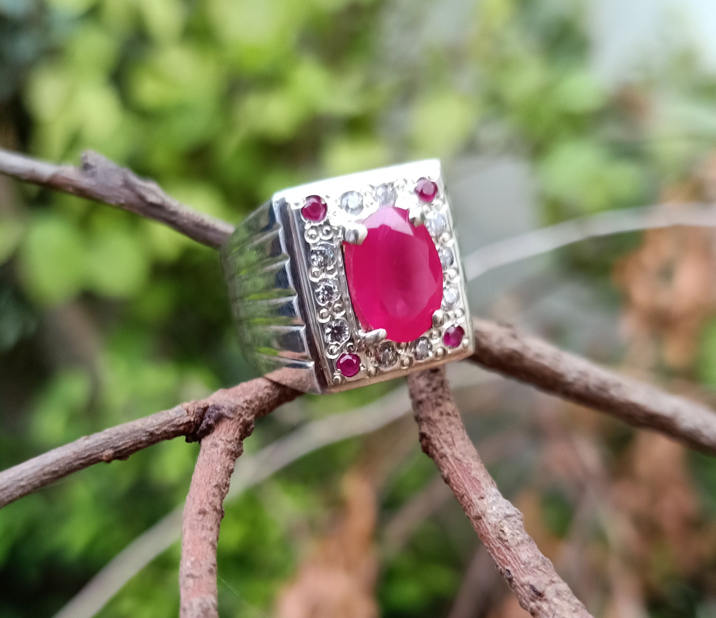 Red Ruby Stone Ring Pure Anari Color Ruby in Cabochan Style - Etsy UK