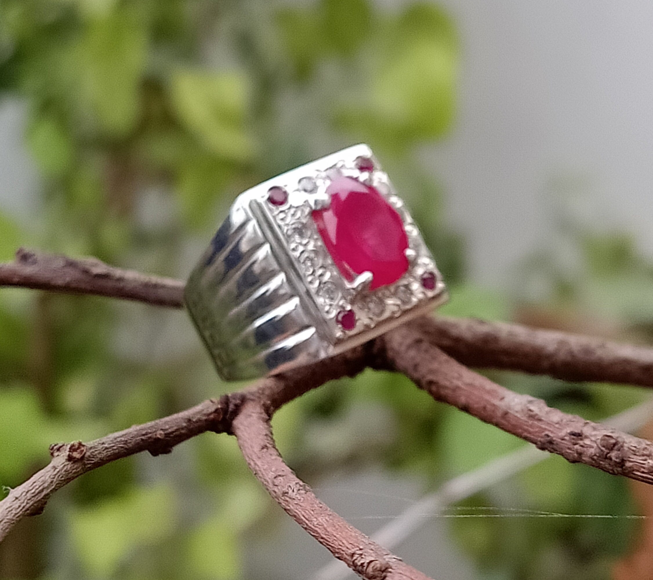 Red Ruby Stone Ring Pure Anari Color Ruby in Cabochan Style - Etsy UK