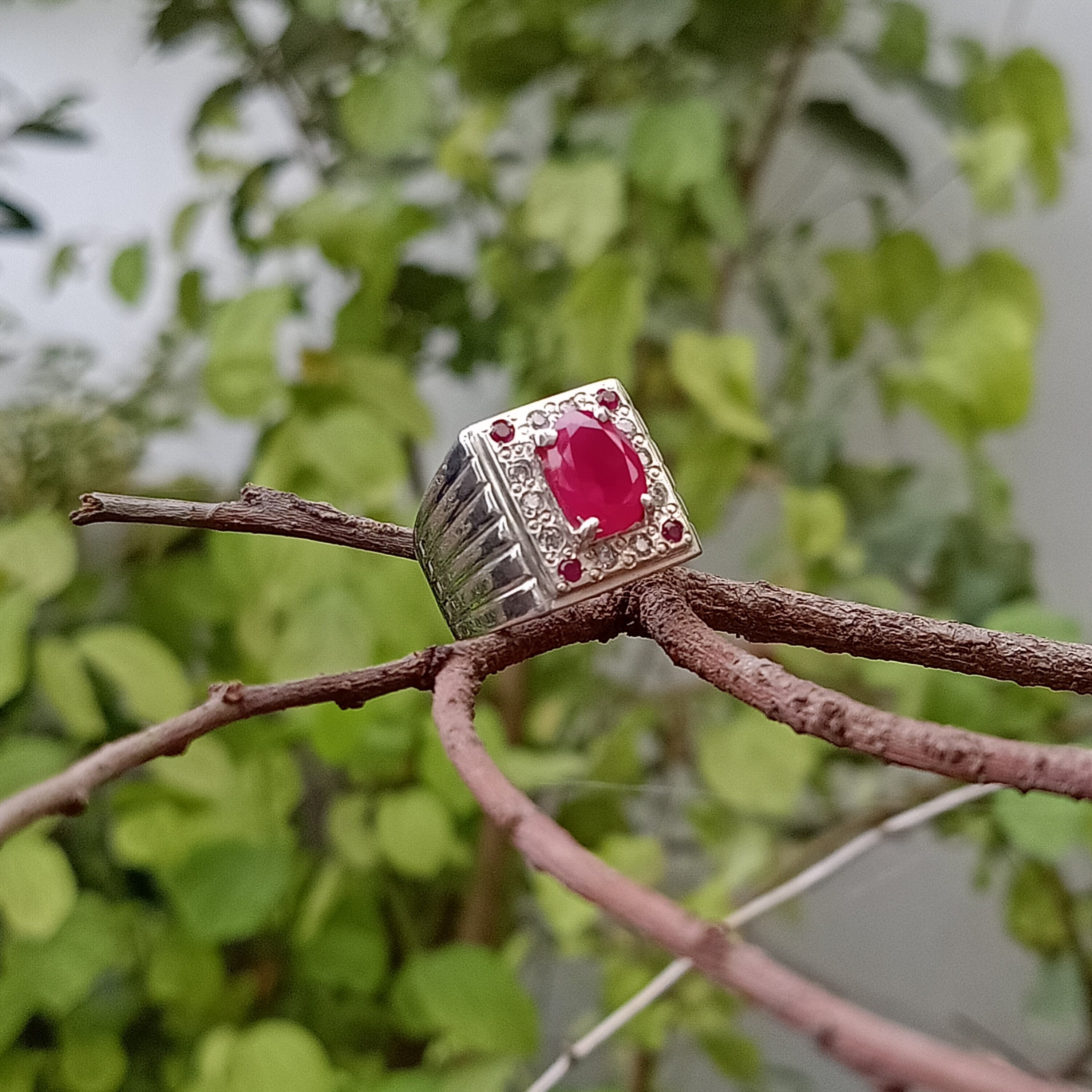 Red Ruby Stone Ring Pure Anari Color Ruby in Cabochan Style - Etsy UK