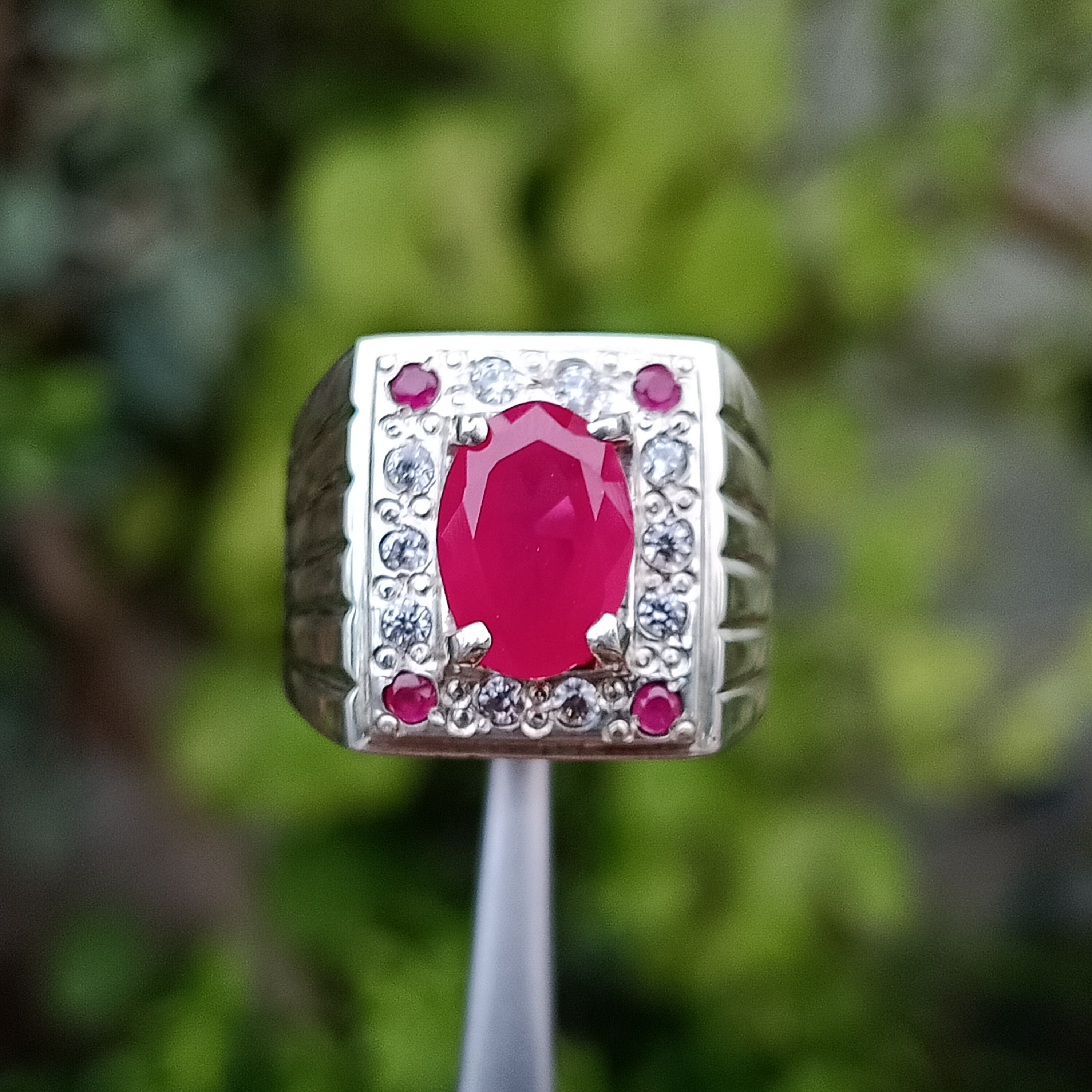 Red Ruby Stone Ring Pure Anari Color Ruby in Cabochan Style - Etsy UK
