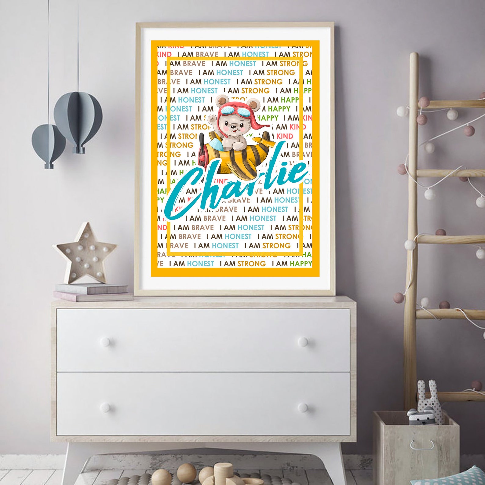 Custom name poster Girls room print Kids Playroom print | Etsy